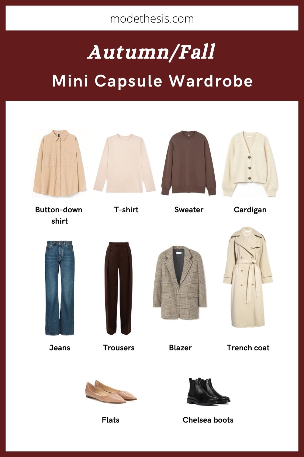 Mini Fall Capsule Wardrobe: 10 Pieces & 24 Outfits - Mode Thesis