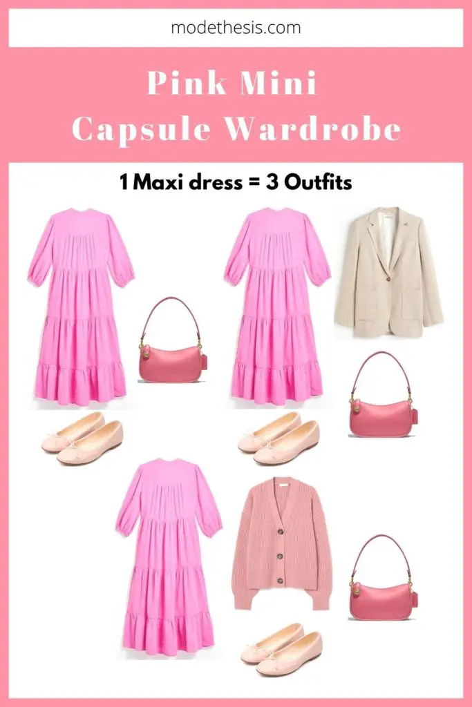 Mini Pink Capsule Wardrobe: 12 Pieces & 21+ Outfits - Mode Thesis
