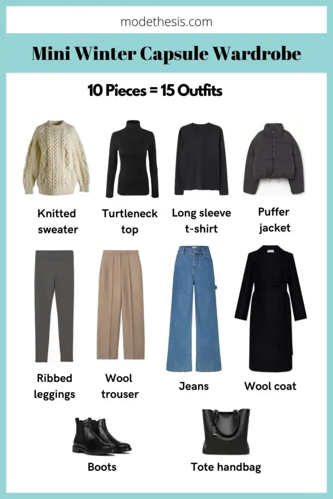Winter Mini Capsule Wardrobe: 10 Pieces & 15 Outfits - Mode Thesis